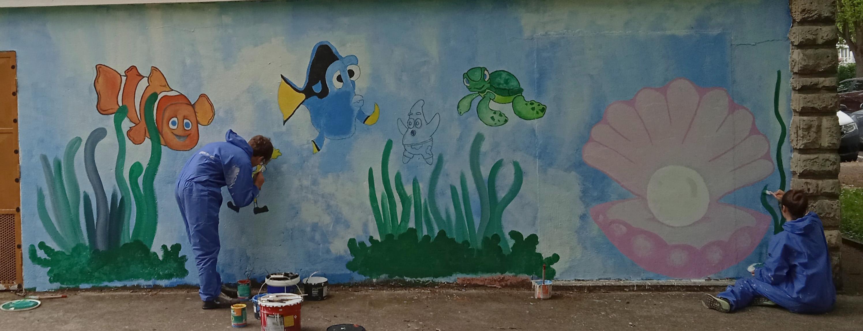 Une nouvelle fresque pour le local de l'AAC plongée ! | Petit-Couronne